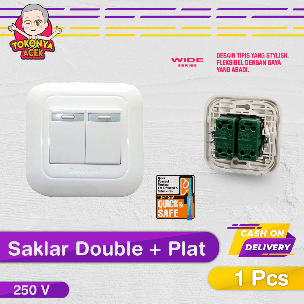 Panasonic Dual Switch + Plate / Series Switch / Double Switch WEJ78029W ...