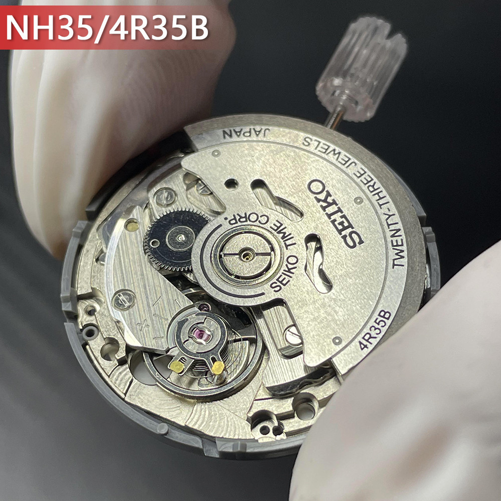 QAX Genuine Japan NH35/4R35B Automatic Mechanical Movement Mod SILVER ...