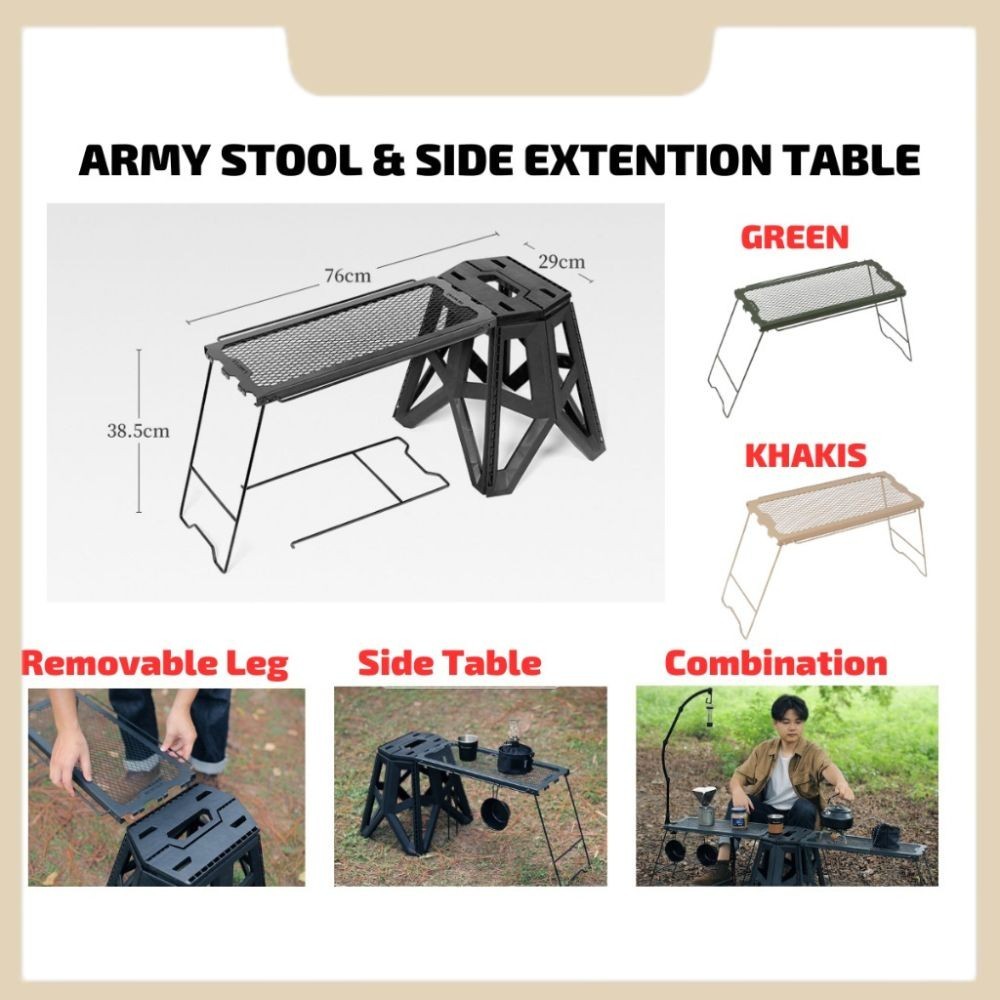 [COD]-Camping Stool Chair Military Style Camping Outdoor Army Military ...