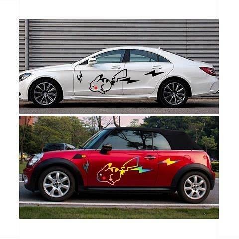 Pikachu Automobile Sticker Bumper Stickers Paper Large Body Cartoon ...