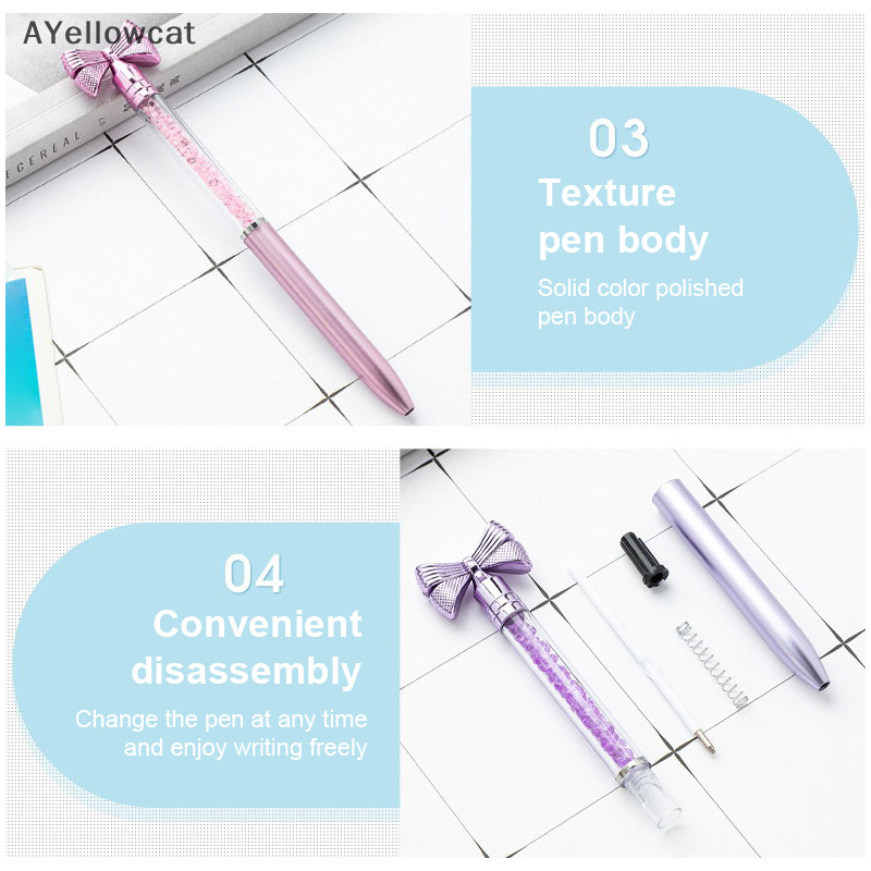 AY Cute Cartoon Bow Ballpoint Pen Creative Fashion Sig Pens School ...