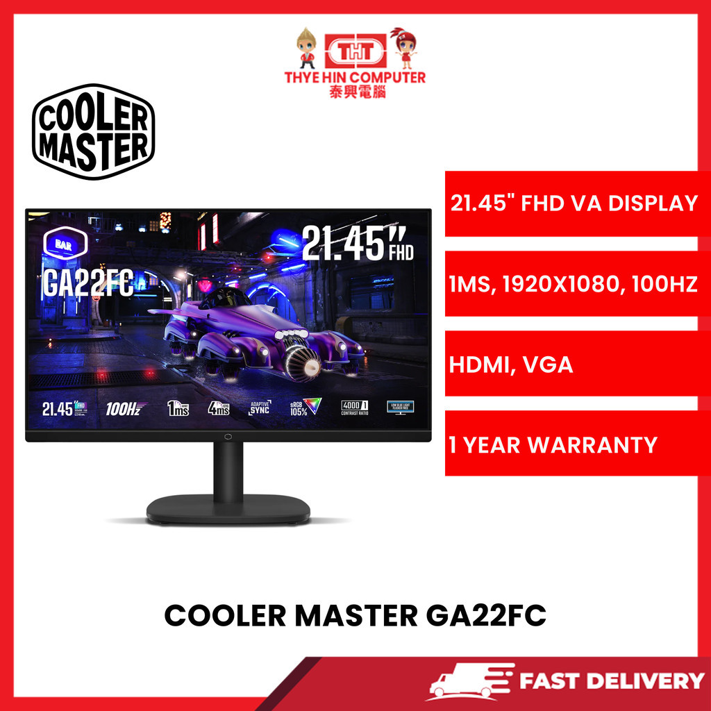 COOLER MASTER GA22FC 22" FHD 100HZ VA MONITOR | Shopee Malaysia