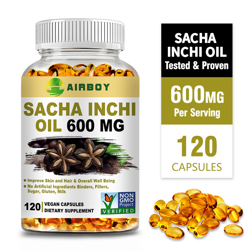 AIRBOY Inca Inchi Oil 600mg, Rich in Omega 3, 6 and 9 and Antioxidants ...