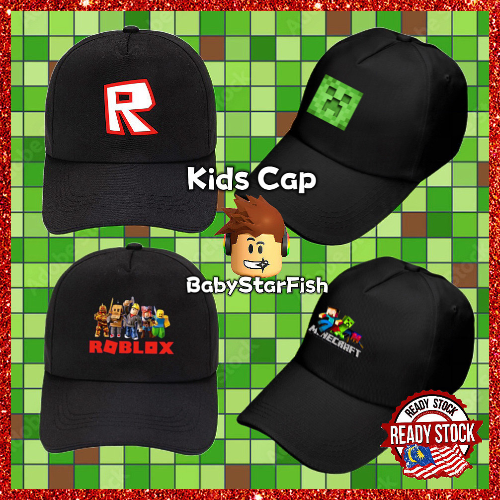 🇲🇾Ready Stocks Roblox canvas topi Budak Lelaki Boy caps kids hat cap ...