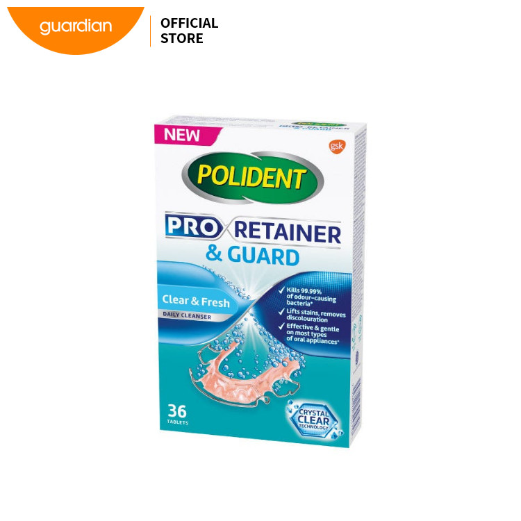 POLIDENT Pro Retainer & Guard Retainer Cleanser 36S For 36 Days Use ...