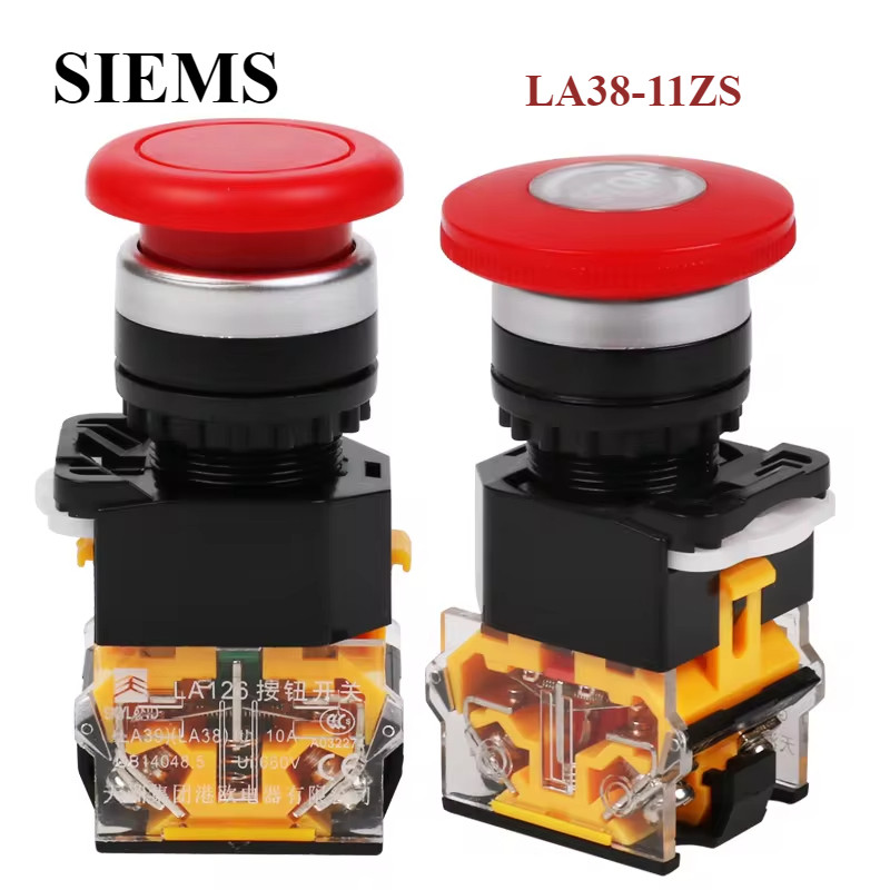 1 Piece 600v 10a Emergency Push Button Switch La38 11zs Hole Size 22mm