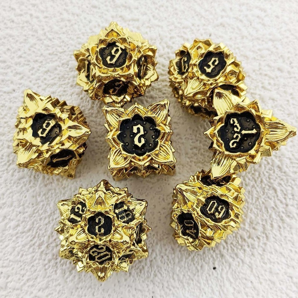 Lotus Metal Solid DND Dice TRPG Cruise Multi-faceted Dragon Dungeon and ...