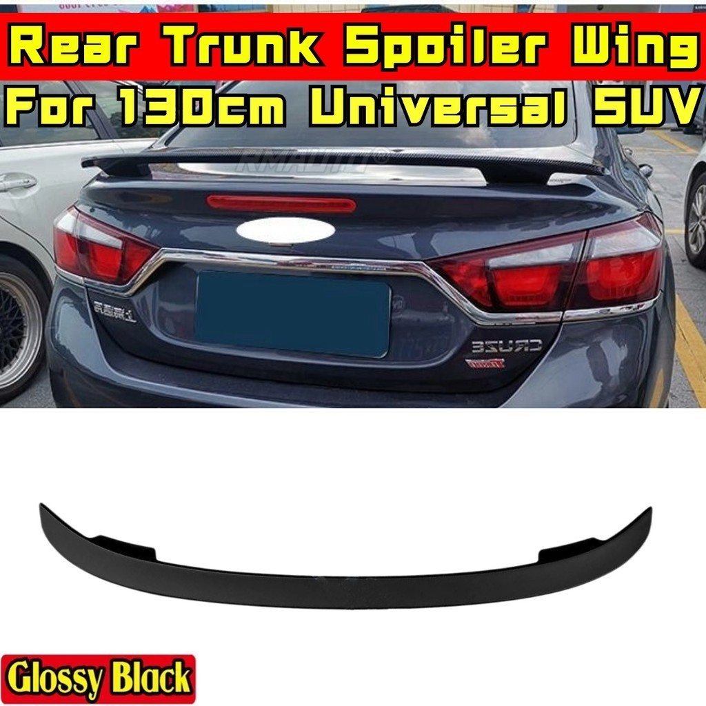 130cm Universal Spoiler Wing Gloss Black Car Rear Spoiler Trunk Wing ...