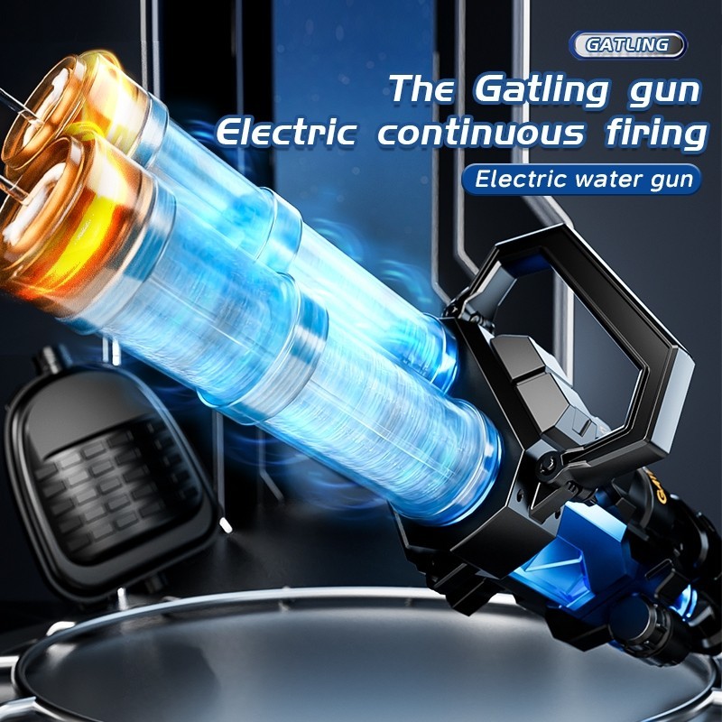 Gatling Electric Automatic Double Rotate Water Gun Toys Portable ...