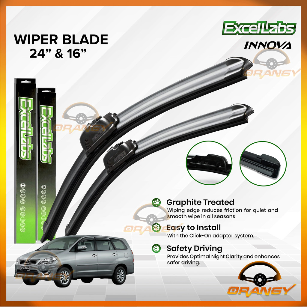 Toyota Innova 2005 to 2015 EXCELLABS Banana Wiper Blade Front (24/16 ...