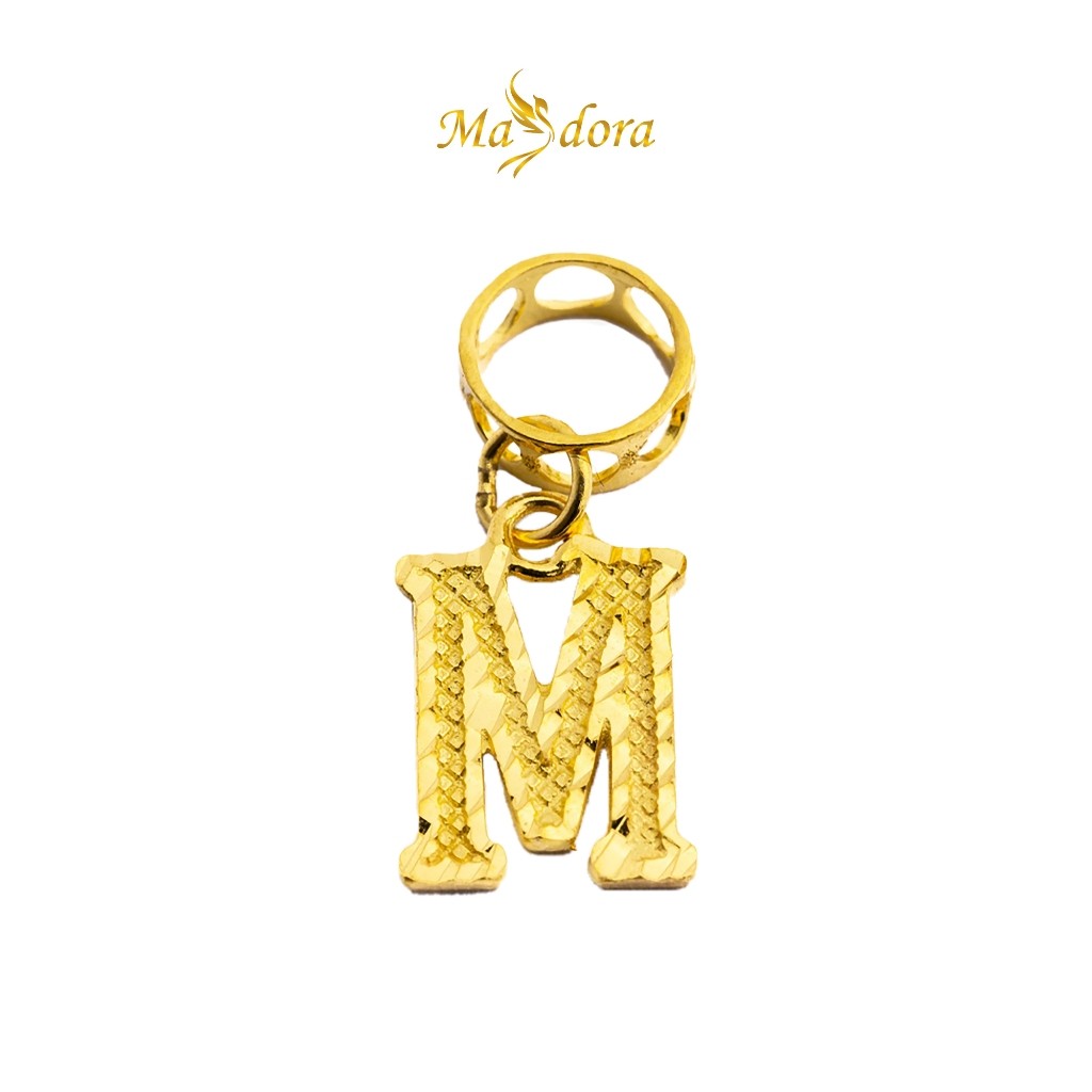 MASDORA 916 Gold Charms Charm Emas ~ Alphabet M (EMAS 916/22K) | Shopee ...
