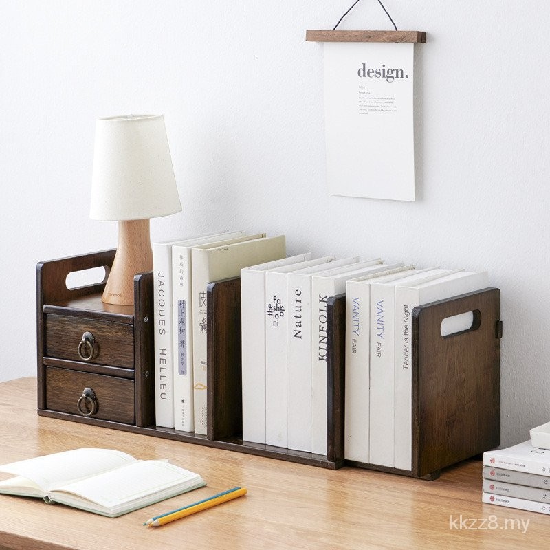 Rak buku komputer meja, rak buku meja asrama pelajar, banyak lapisan ...