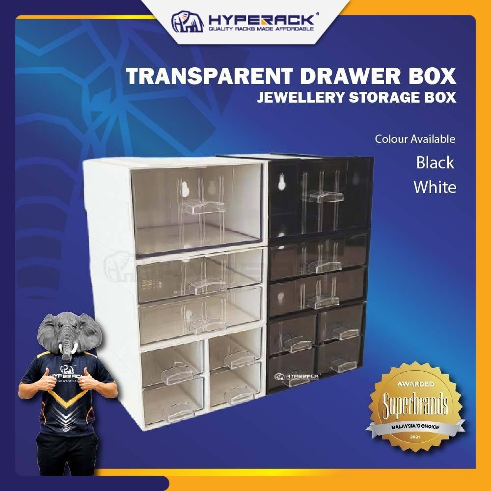 🐘HYPERACK™️ Storage Box Transparent Drawer Box Jewellery Box | Shopee ...