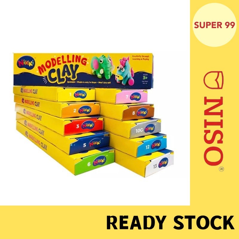 NIKKI Modelling Clay / Plasticine / Tanah Liat Pemodelan (10 Colors ...