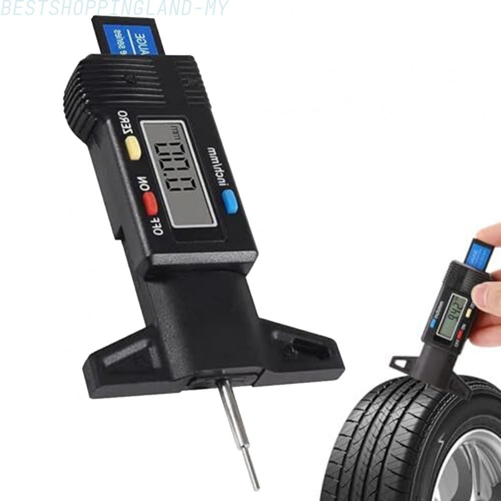 1X Digital Tyre Depth Gauge Tread Check LCD Mini Tool For Motorbike Car ...