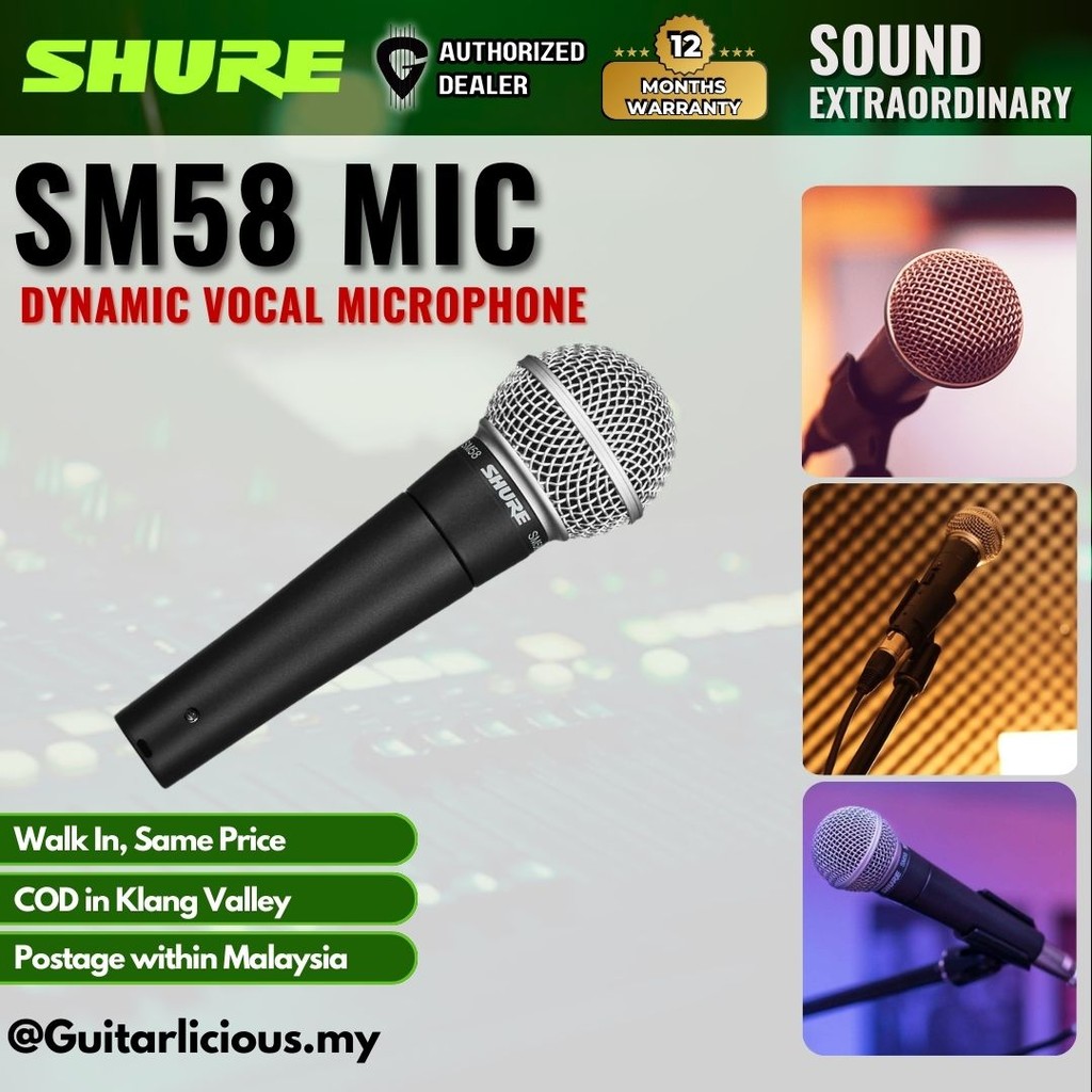 Shure SM58-LC Wired Handheld Dynamic Vocal Microphone (SM58 / SM 58 ) | Shopee Malaysia
