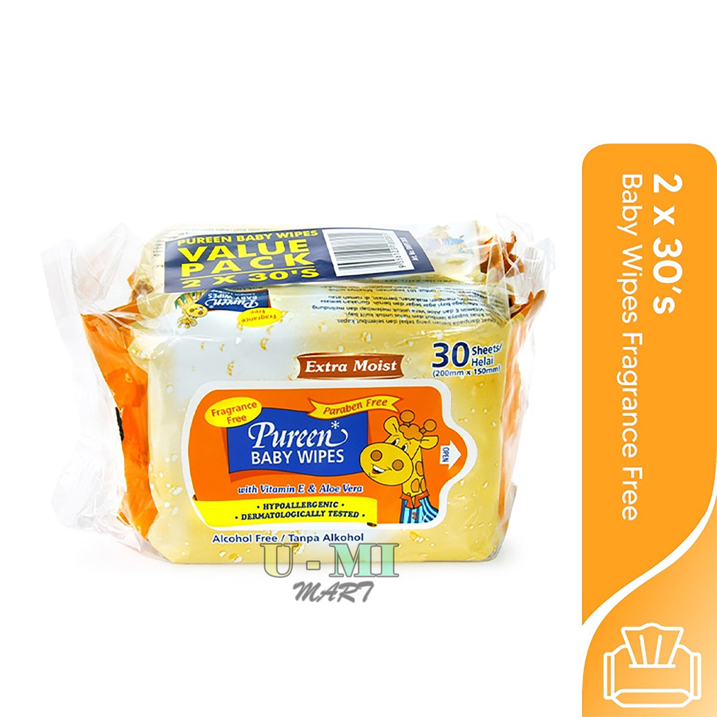 PUREEN BABY WIPES (FRAGRANCE FREE) 2 X 30's T/PACK - OREN | Shopee Malaysia