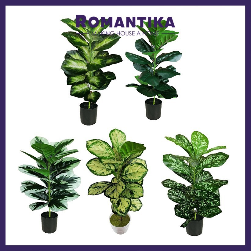 ROMANTIKA 80CM FIDDLE FIG 5 Patterns Potted Artificial Tree Fake Plants ...