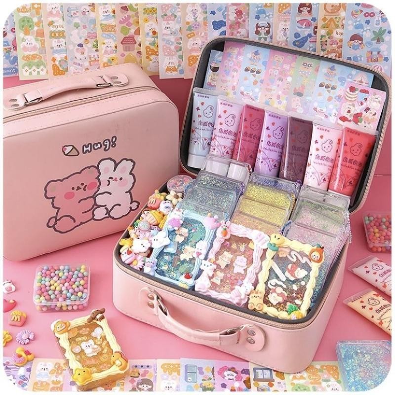 奶油胶流沙咕卡套装儿童女孩卡砖豪华版古卡贴纸全套咕咔砖块diyCream Gel Flowing Sand Gouka Set for ...