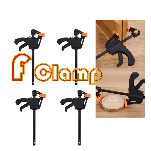 365DIY F Clamp Woodworking Work Bar F Clamp Clip Set Hard Quick Ratchet ...