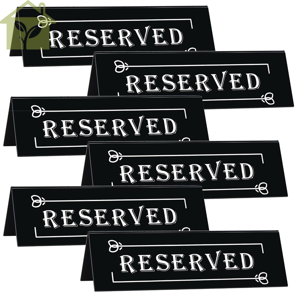 6Pcs Reserved Table Signs Acrylic Reserved Seating Signs Double Side ...