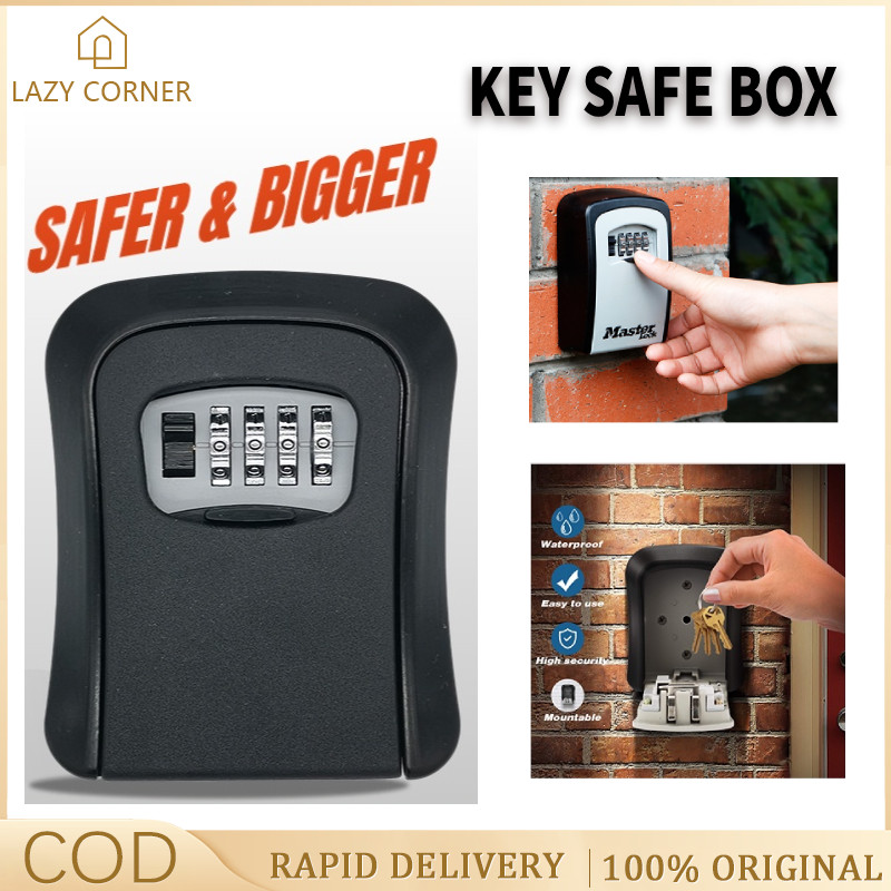 【COD】Wall Mount Key Safe Box Numbering Lock Key Storage Lock Box 4 ...