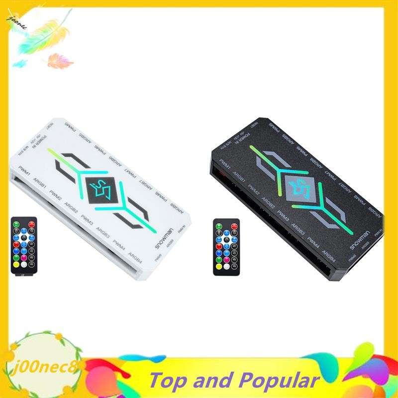 [j00] Snowman ARGB Controller 5V 3Pin ARGB Fan Hub 1 to 9 Splitter PWM ...