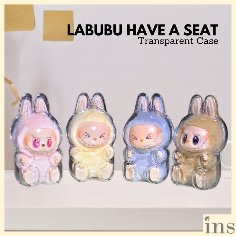 Labubu Have a Seat Transparent Protective Case Bag Hanging Keychain ...