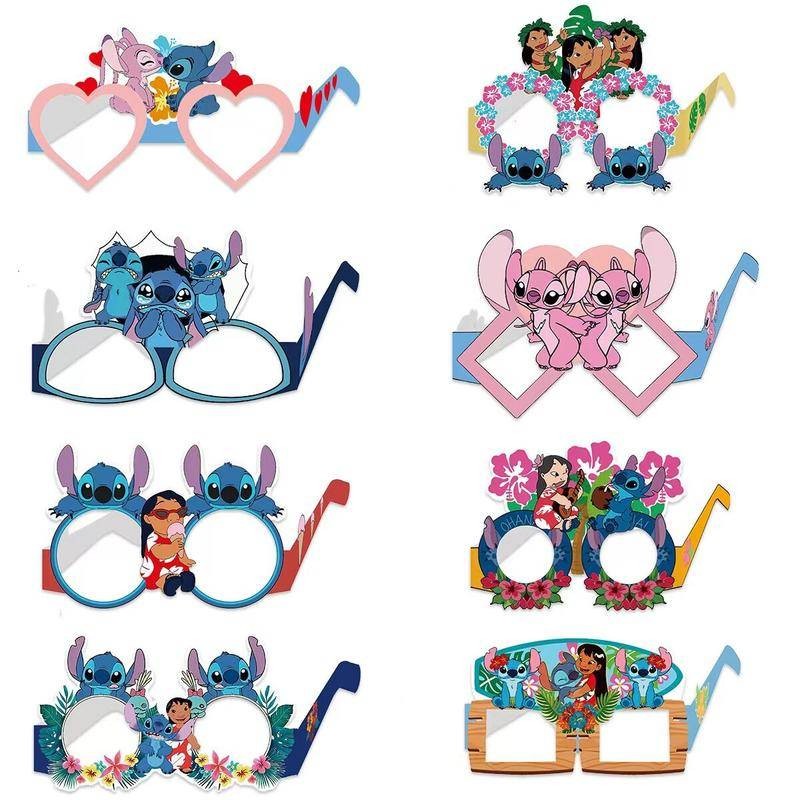 8Pcs Lilo and Stitch Paper Party Glasses Stitch Angel Birthday ...