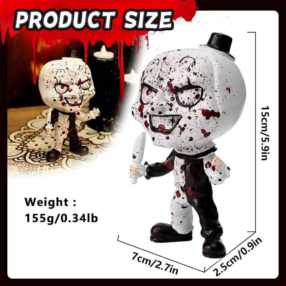 Halloween Terrifier Clown Statue Creepy Horror Movie Figure Creepy ...
