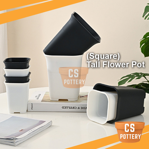 Pasu Bunga Kaktus Sukulen Taman / (Square) Tall Flower Pot For ...