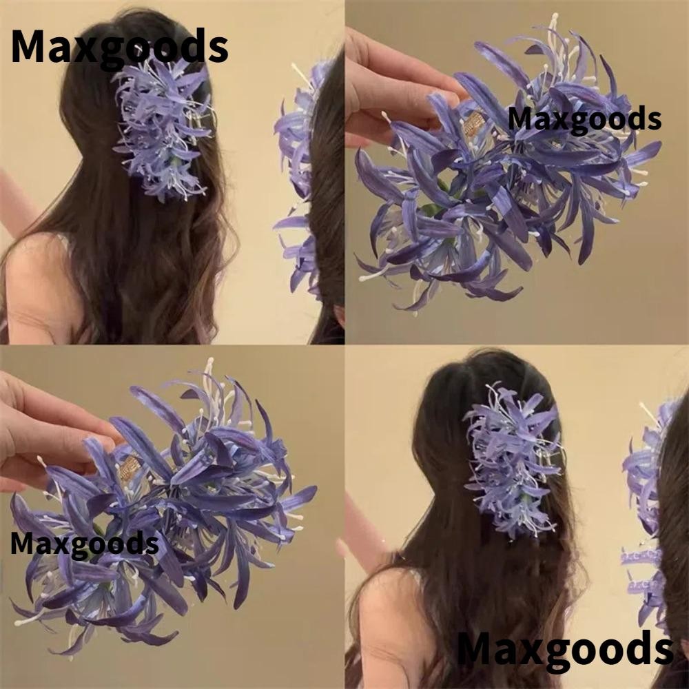 MAXGOODS Hair Claw, Bohemian Vacation Style Wisteria Flowers Hair Clip ...