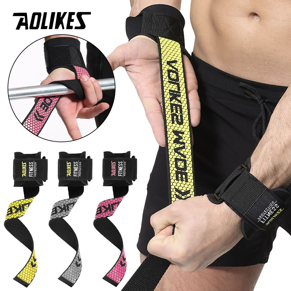 AOLIKES 1Pair Sports Weightlifting Hard Pull Strap Fitness Silicone ...