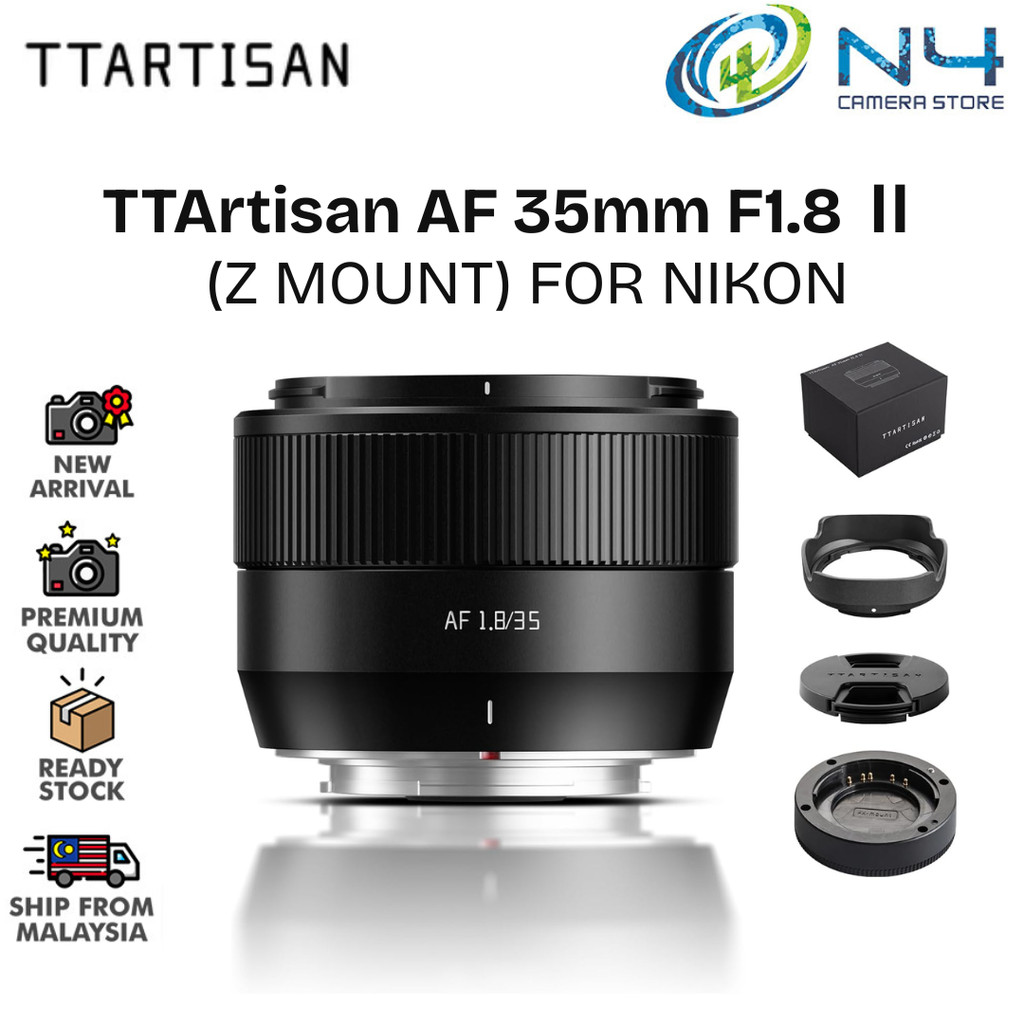TTArtisan AF 35mm F1.8 Mark II with Nikon Z9 Z8 Z7 Z6 Z5 Z50 Z30 ZFC Z Mount Cameras Lens (BLACK ...