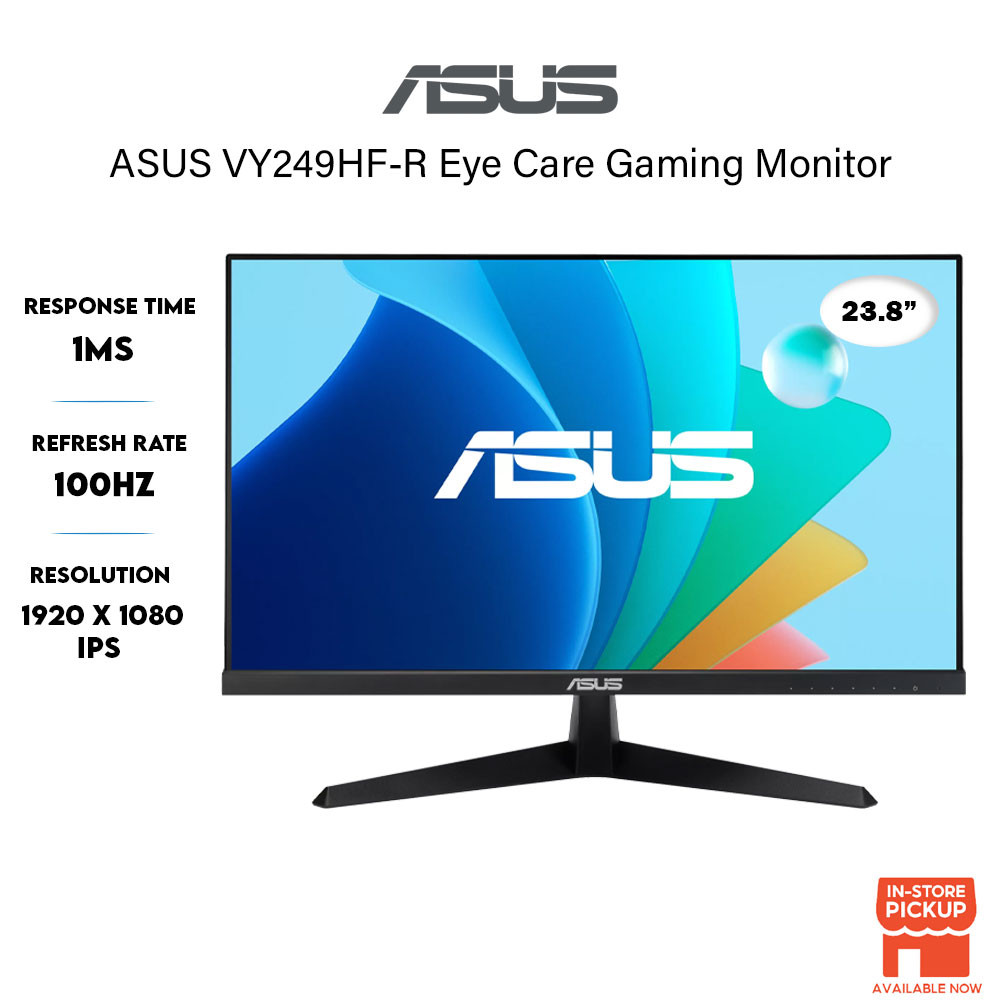 ASUS VY249HF-R EyeCare Gaming Monitor - 23.8" /1ms MPRT /FHD /100Hz ...