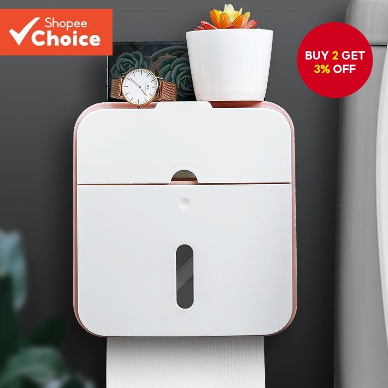 Double Waterproof Tissue Box Wall Mounted Waterproof Paper Holder ...