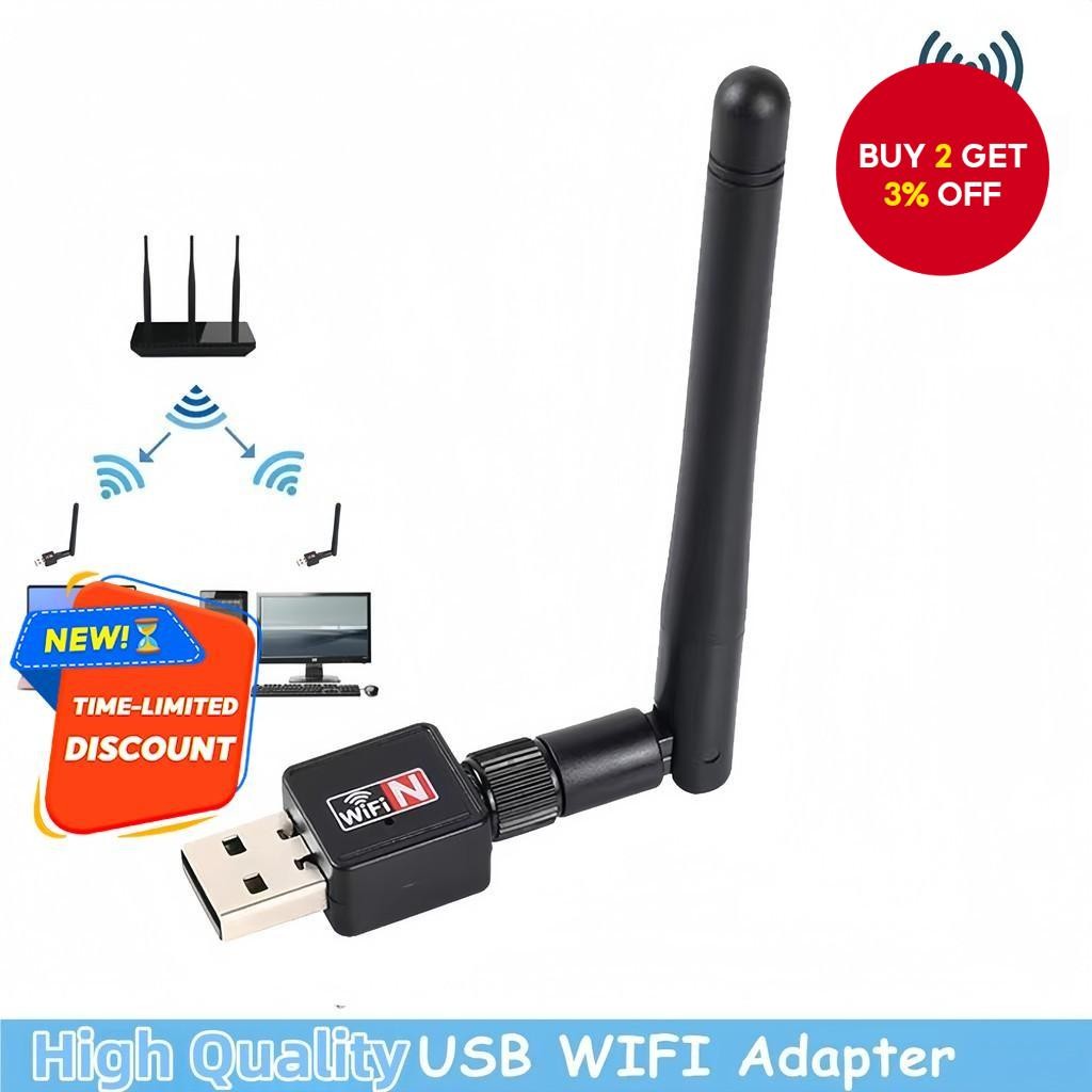Mini USB WiFi Adapter Wireless Network Card LAN Receiver Dongle Antenna ...
