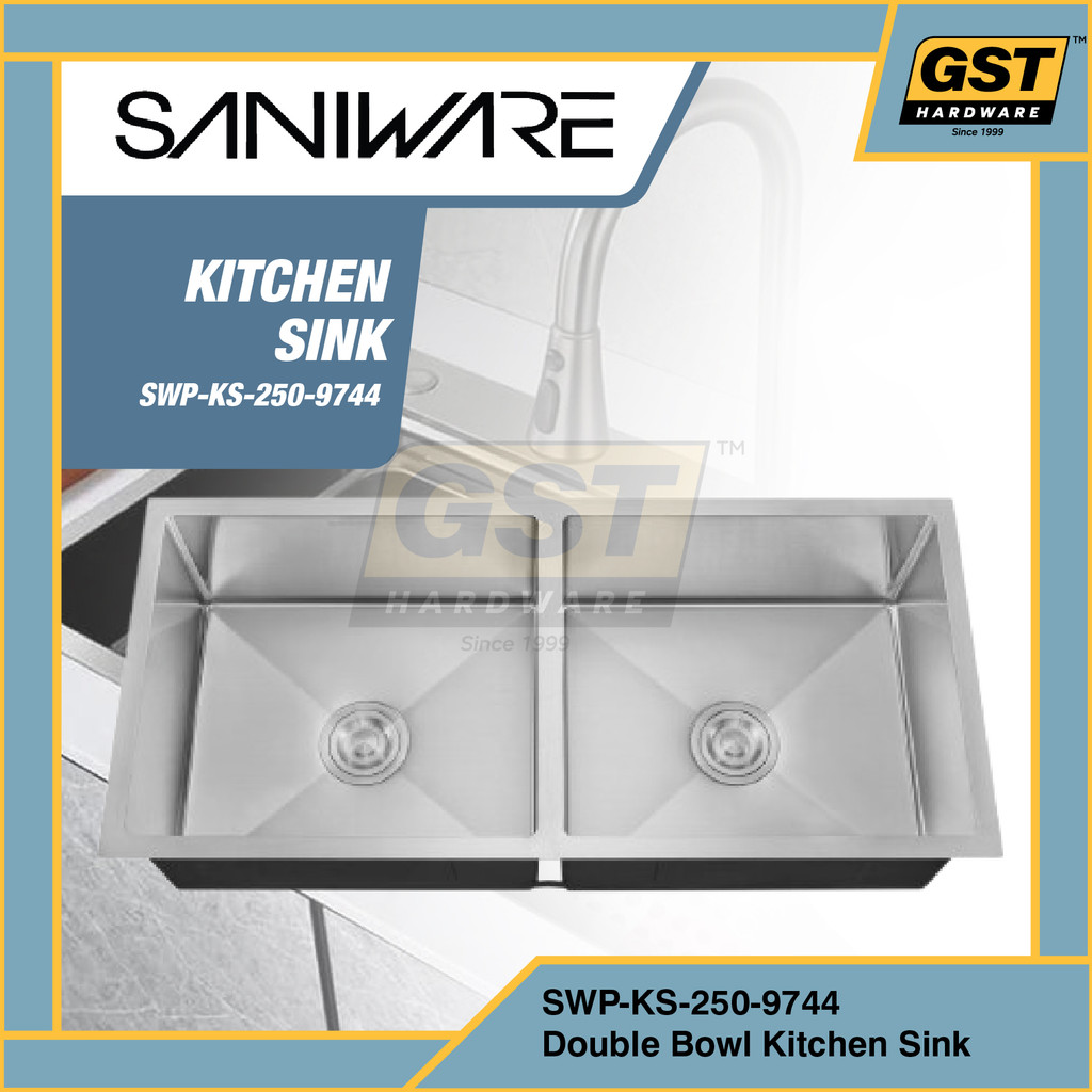 Saniware SWP-KS-250-9744 Stainless Steel Single Bowl Kitchen Sink ...