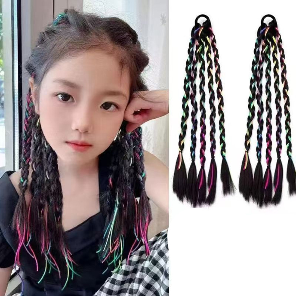Clip-in Hair Braids Detachable Princess Boxer Braids for Kids Show ...
