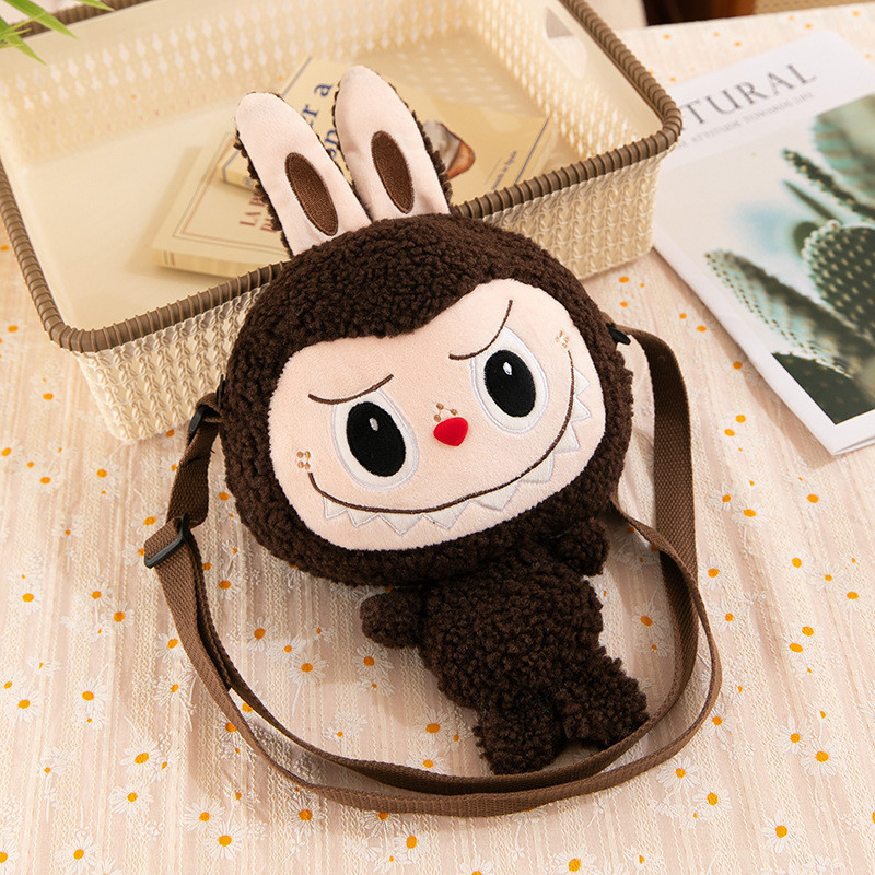 POPMART Labubu crossbody bag Cartoon backpack doll loose change plush ...