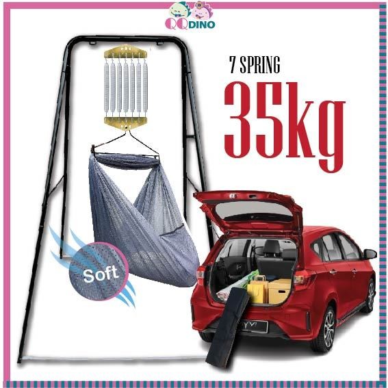 FOLDABLE COMPACT BABY Spring Cot Stand Rangka Buaian LIPAT Baby Cradle ...