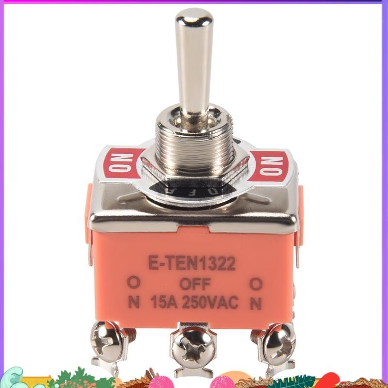 AC 250V 15A Latching 3 Way On-Off-On Single Pole Double Throw Toggle ...