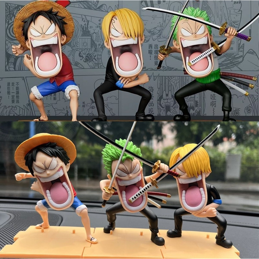 One Piece Luffy Zoro Sanji (Arabasta Arc VS Sea Cats Ver.) 15cm Hungry ...