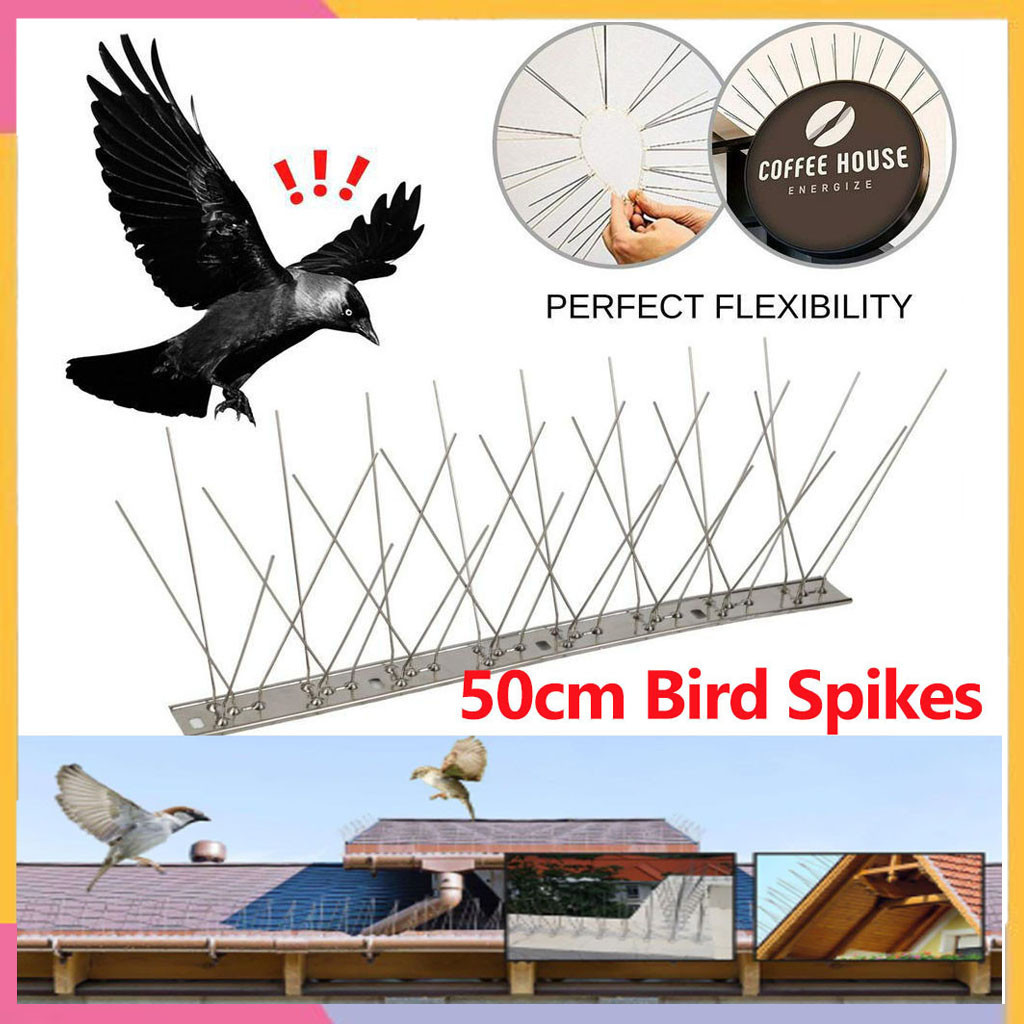 50cm Bird Repellent Mat Spikes Steel Animal Repeller Chase Birds ...