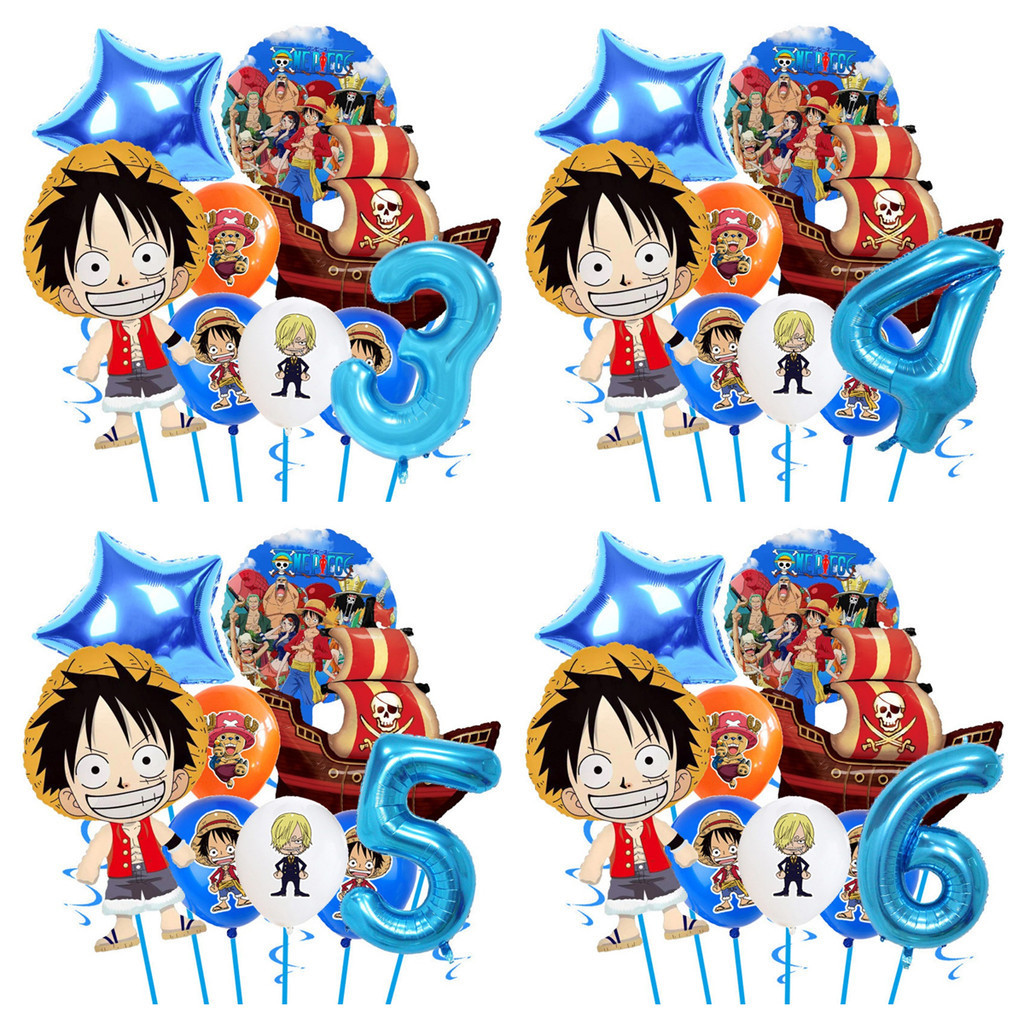 One Piece Birthday Decoration Balloon Set Boy Party Decor Foil Number ...