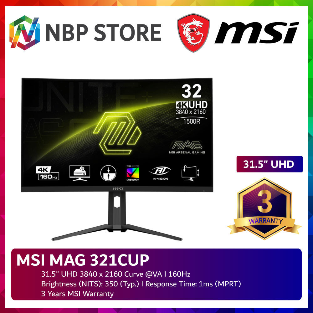 MSI MAG 321CUP 32” UHD 160Hz Curve Gaming Monitor | Shopee Malaysia