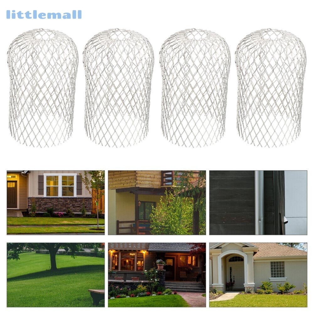 [LLMA]4pc Metal Mesh Gutter Leaf Debris Mud Trap Guards Drain Pipe ...