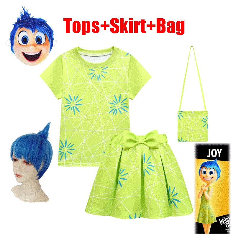 Inside Out Costume 2-10 Yr Girls Fashion Happy Emotions Joy Cosplay ...