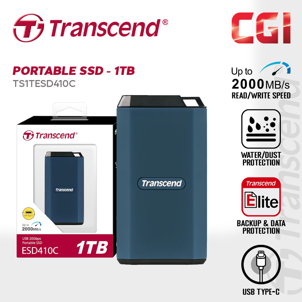 Transcend TS1TESD410C Type-C 20 Gbps IPX5 Rugged Portable SSD | Shopee ...