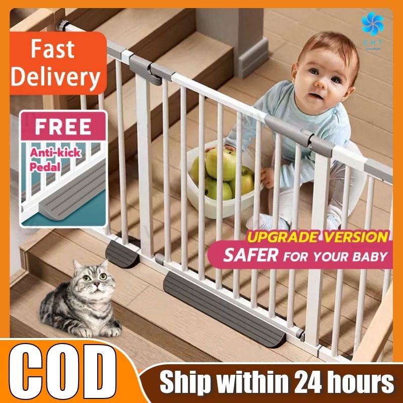 【Fast Delivery】70-153 CM Pagar Baby Safety Gate Fence Guard With ...